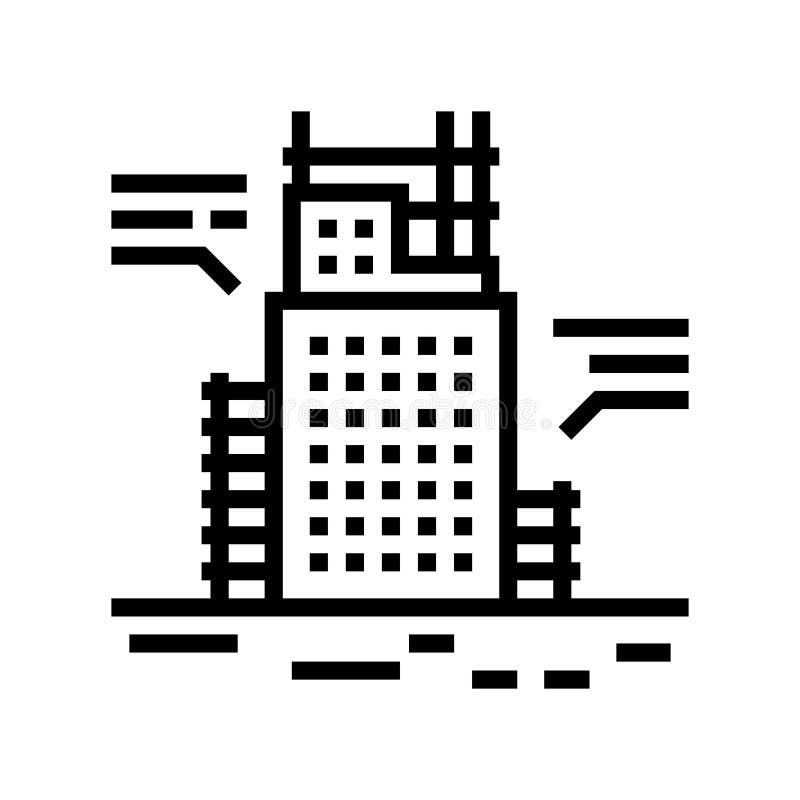 Building Engineering Line Icon Vector Illustration Stock Illustration ...