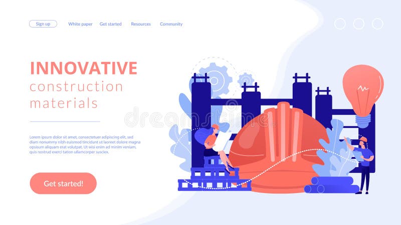 Innovative Construction Materials Concept Landing Page. Stock Vector ...