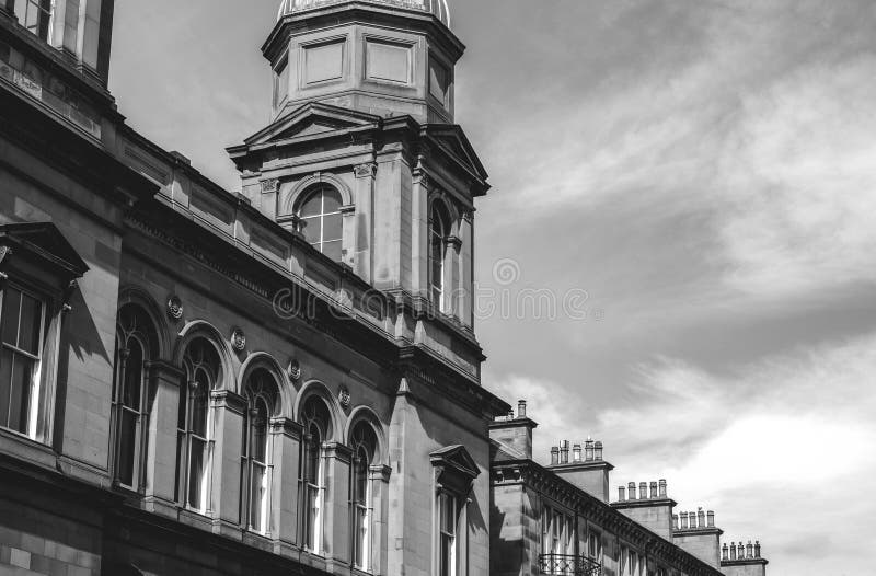 Building in England in Black and White Stock Photo - Image of historic ...