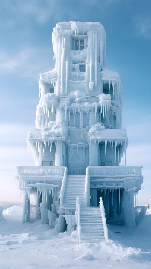 Building Enveloped in Ice stock illustration. Illustration of quality ...