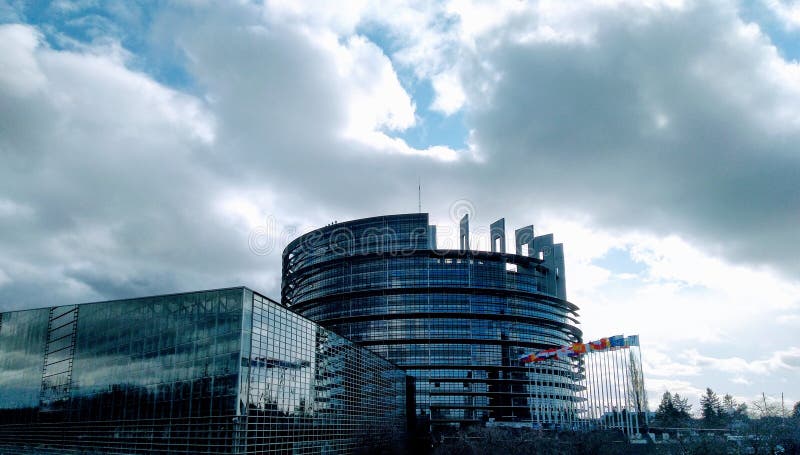 Building of Europarlament stock photo. Image of strasbourg - 173614558