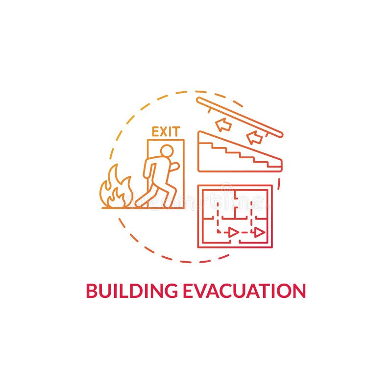 Building Evacuation Red Gradient Concept Icon Stock Vector ...