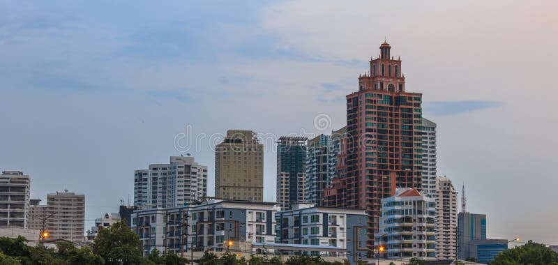 Building at evening stock photo. Image of lights, building - 42034792