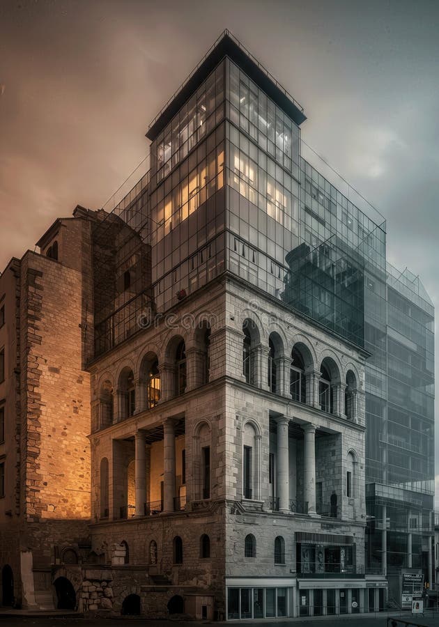 Building Exists Multiple Time Periods Ancient Medieval Modern Future ...