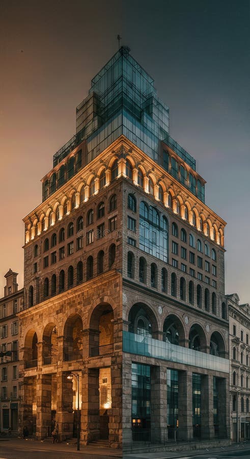 Building Exists Multiple Time Periods Ancient Medieval Modern Future ...