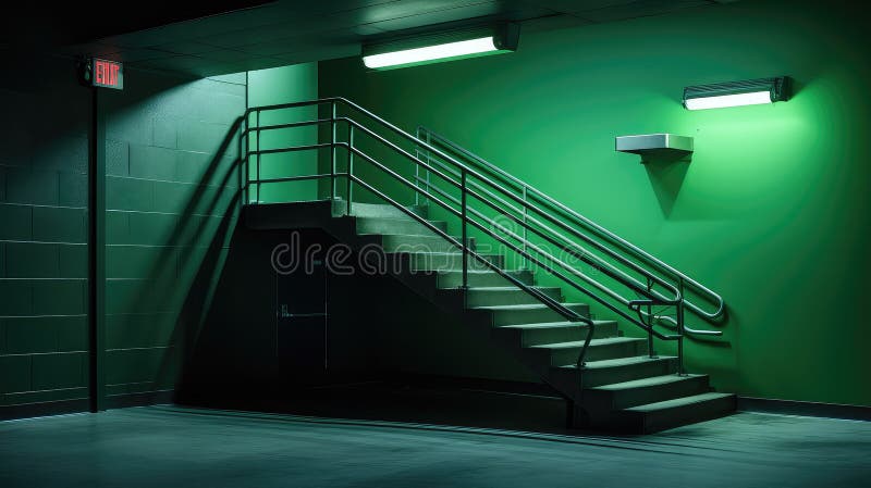 Building exit light stock illustration. Illustration of hazard - 321016745