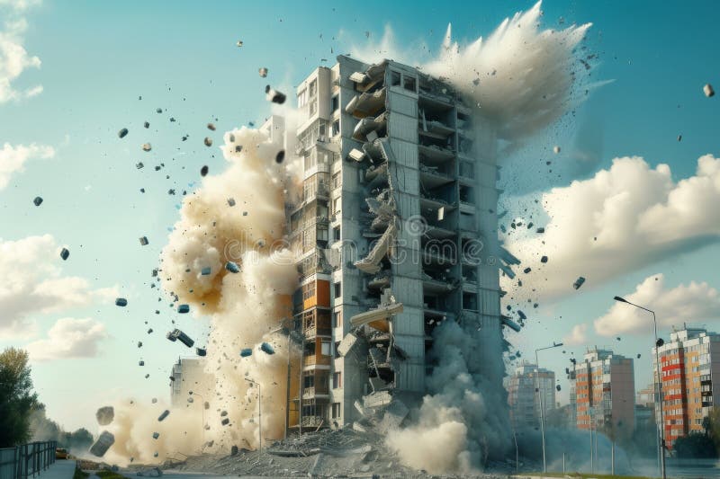 Building Exploding in a Massive Blast Stock Photo - Image of danger ...