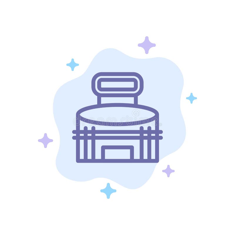 Building, Exterior, Game, Sport, Stadium Blue Icon on Abstract Cloud ...