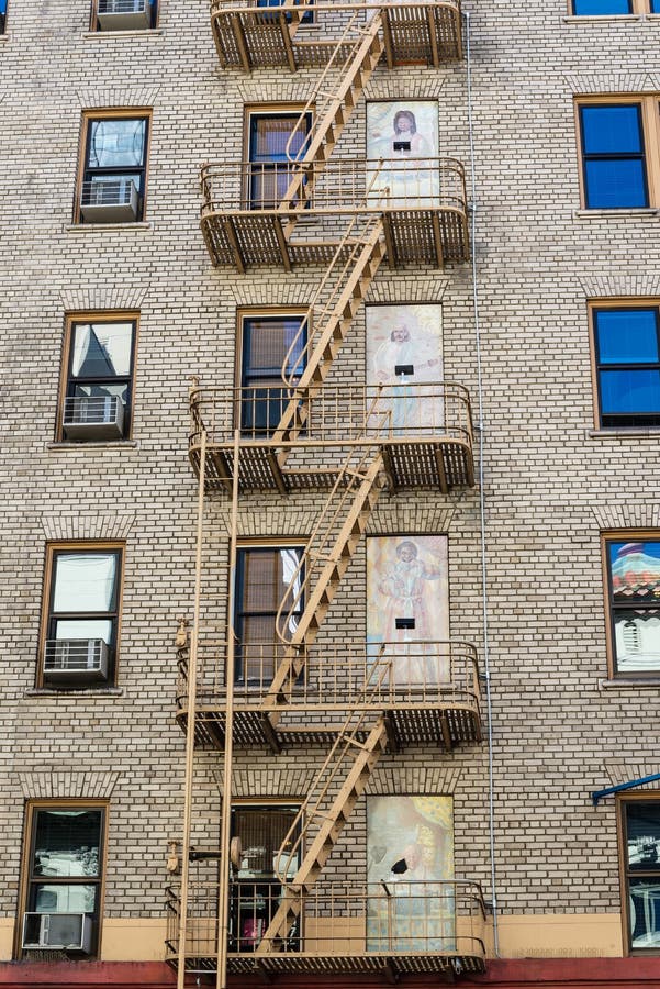 Building with Exterior Stairs Stock Photo - Image of staircase, stairs ...