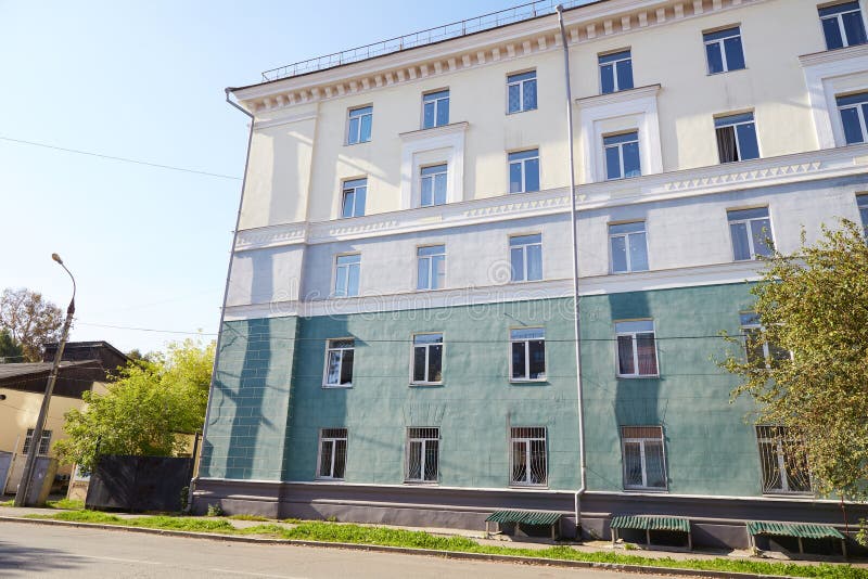 Building Exterior in Urban Area Showcasing Simple Architectural Style ...