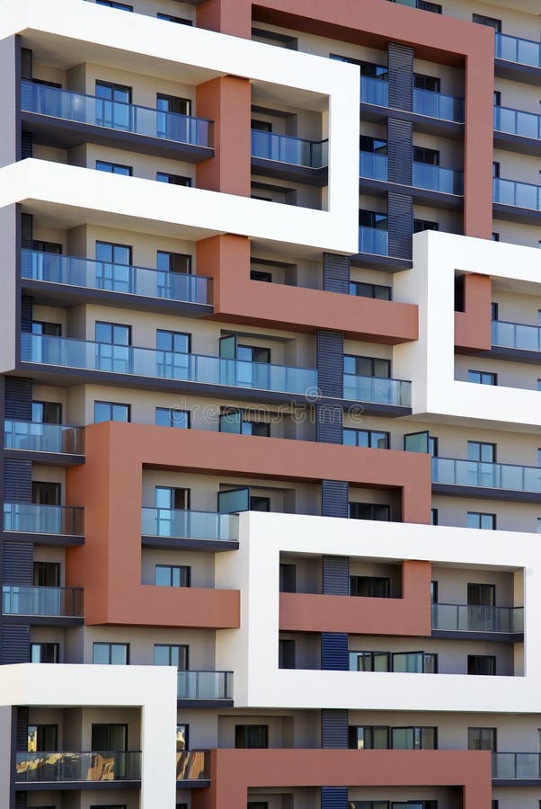 Modern Apartment Building Architectural Pattern Stock Photo - Image of ...