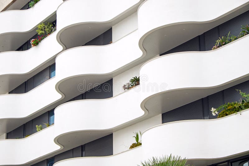 Wavy Balconies stock image. Image of facade, abstract - 25264557