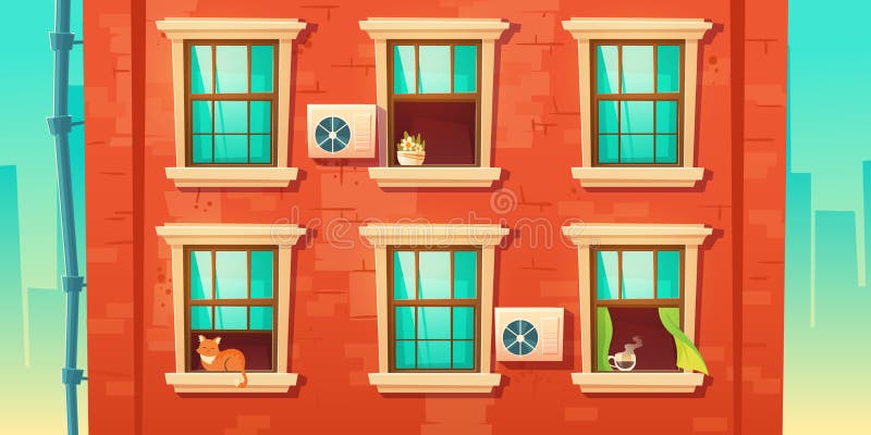 Cat Cartoon Front Window Vector Stock Illustrations – 140 Cat Cartoon ...
