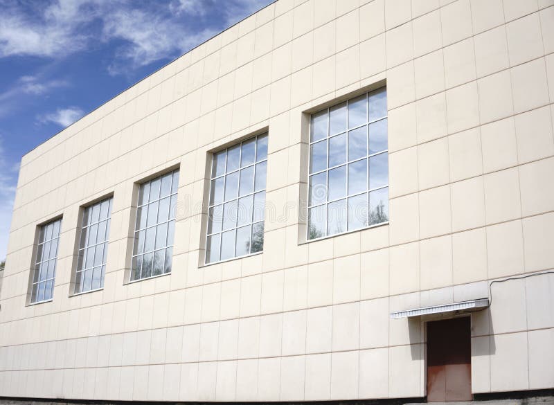 Building with Facade Cladding, Close Up Stock Image - Image of aluminum ...