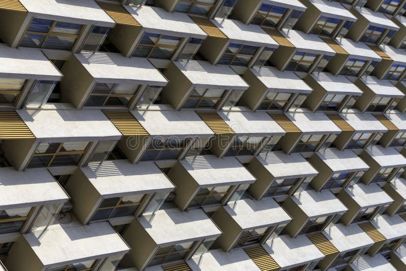 Building Facade Detail Pattern with Rectangle Windows, Modern Urban ...