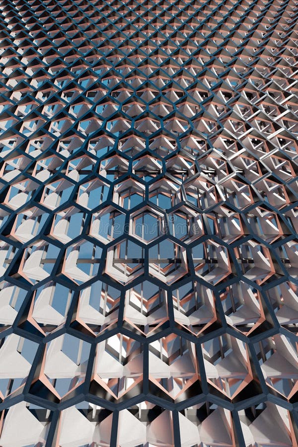 Building Facade in Hexagonal Patterns. Stock Image - Image of hexagonal ...