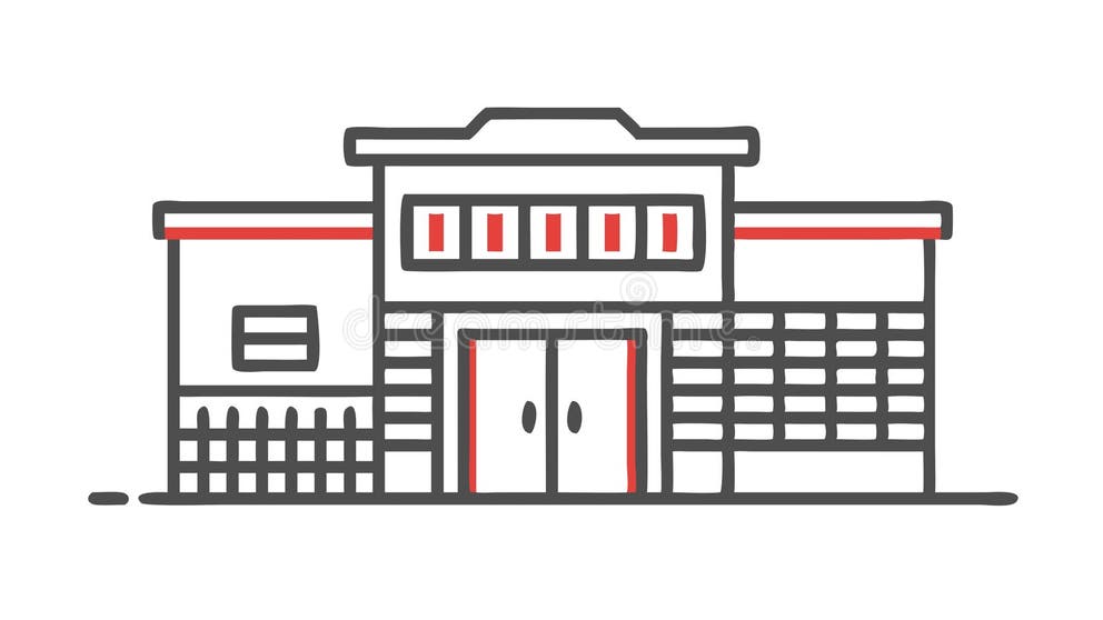 Building Facade Icon, Architecture Graphic, Vector Design Generative AI ...