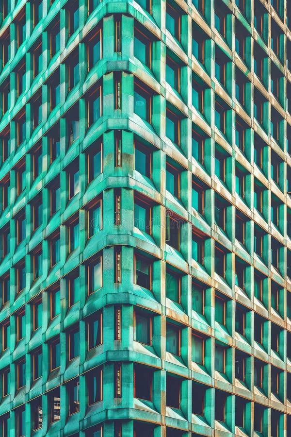 Building Facade with Repetitive Geometric Patterns in Urban Setting ...