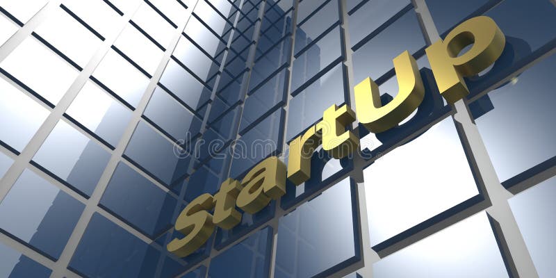Building Facade with Startup Sign on it Stock Illustration ...