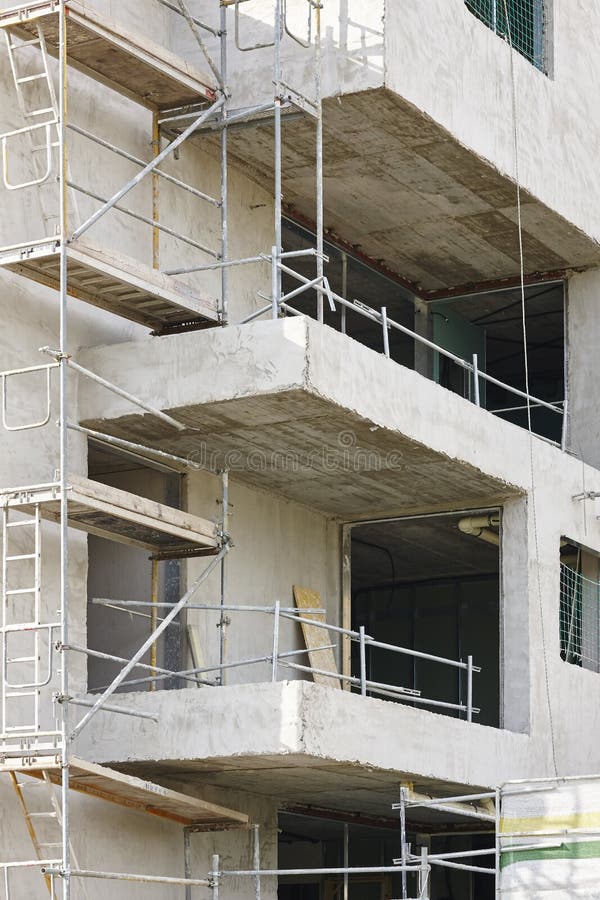 Building Facade Under Construction. Concrete Structure Stock Image ...