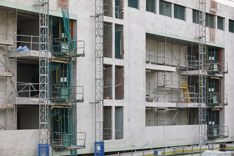 Building Facade Under Construction. Concrete Structure Stock Photo ...