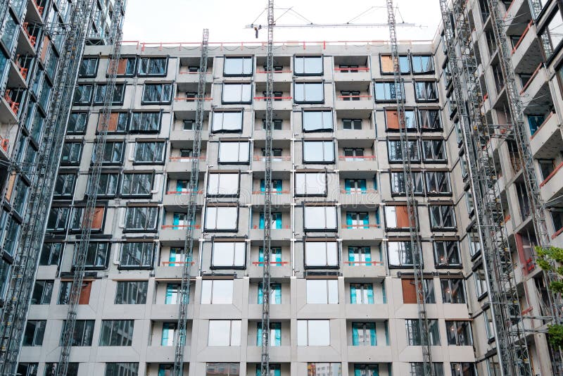 Building Facade Under Construction, Real Estate Development Stock Image ...