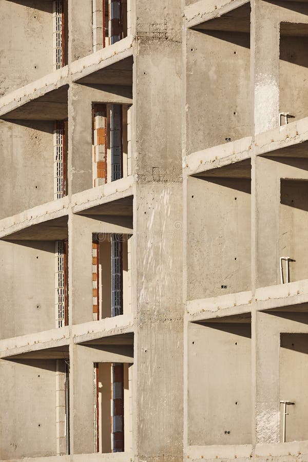 Building Facade Under Construction. Work in Progress. Development and ...