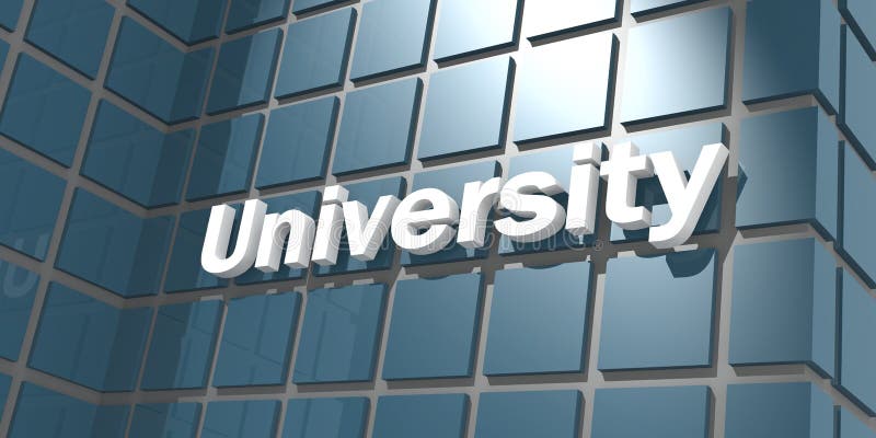 Building Facade with University Sign on it Stock Illustration ...