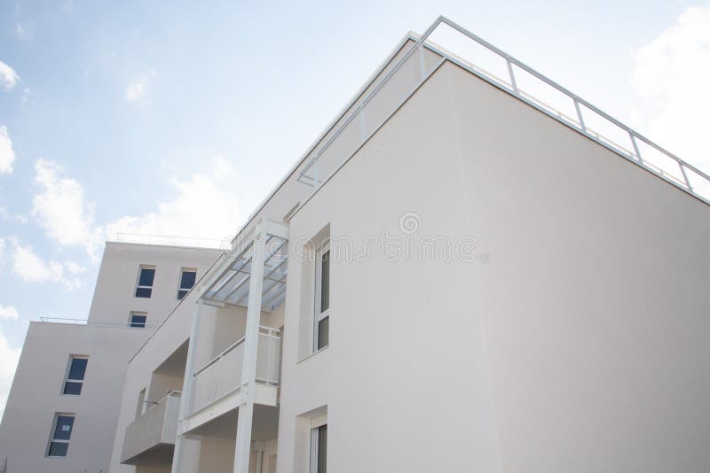 Building Facade White Real Estate Exterior Stock Photo - Image of ...