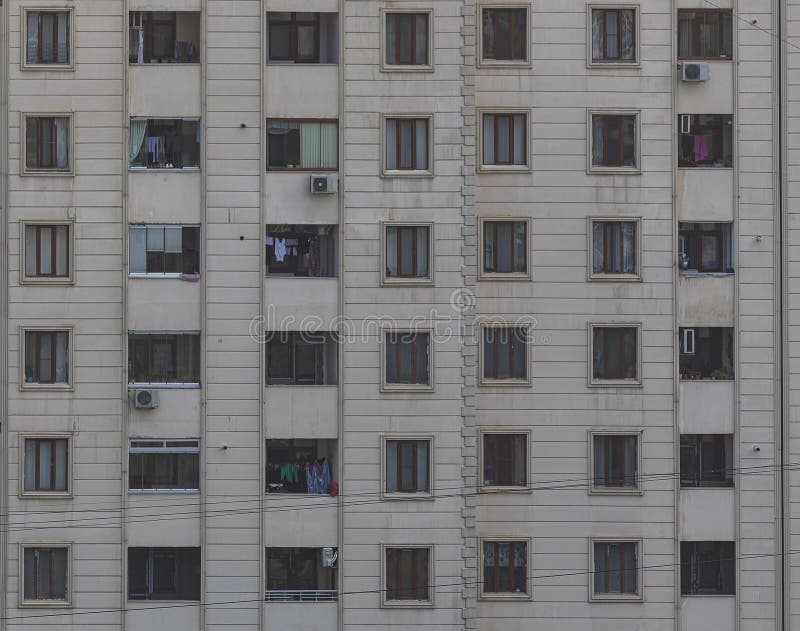 Building Facade Windows. Windows in a New Building Stock Image - Image ...