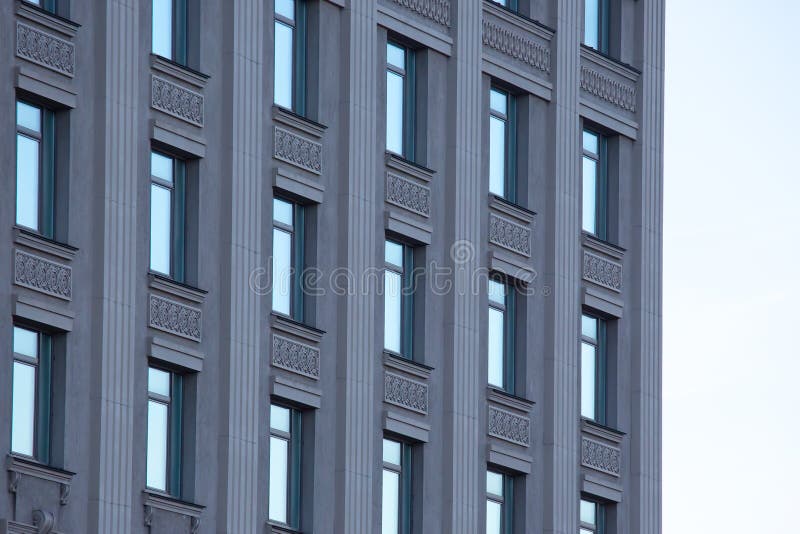 Building Facade with Windows. Residential Building Industry in the City ...