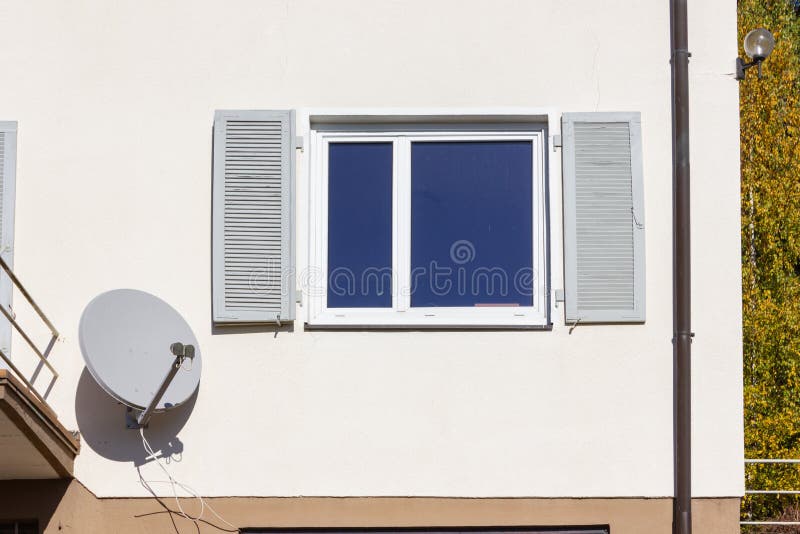 Building Facades with Satellite Dish Stock Image - Image of satellite ...
