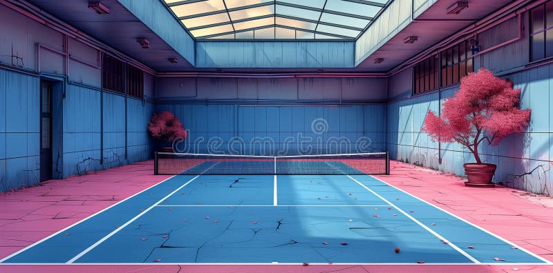 The Building Features a Tennis Court within, Surrounded by Walls and ...