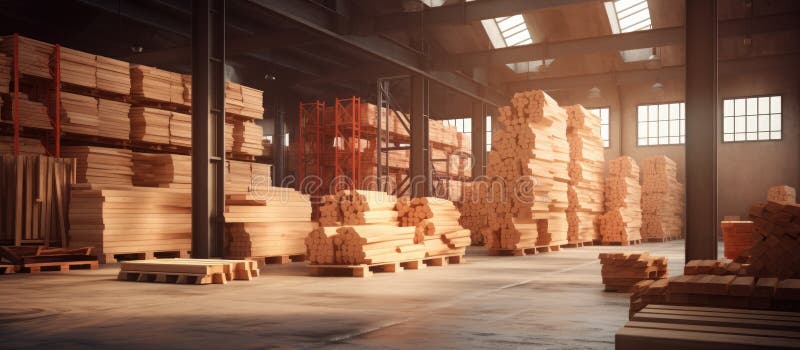 Building Filled with Wooden Pallets and Boxes for an Event Stock Image ...