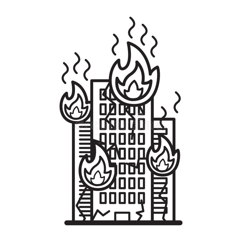 Building Fire Concept. Vector Illustration Decorative Design Stock ...