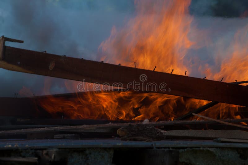Building Fire stock image. Image of wood, wooden, flame - 82540231