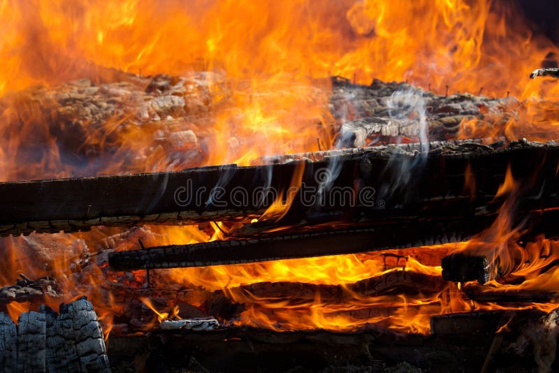 Building Fire stock image. Image of close, smoke, flames - 83216589