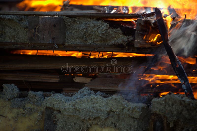 Building Fire stock photo. Image of wooden, flames, flame - 83365008