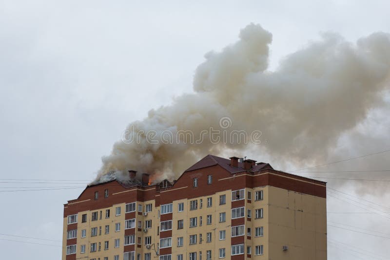 Building on Fire stock image. Image of fire, apartment - 68242049