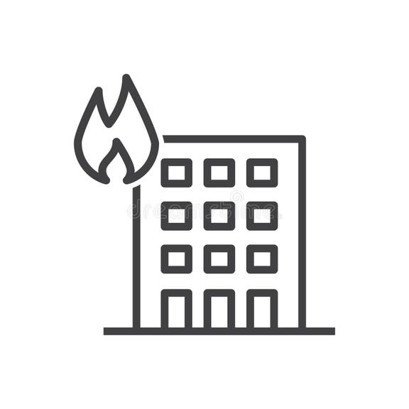 Building Fire Icon stock vector. Illustration of estate - 399347588