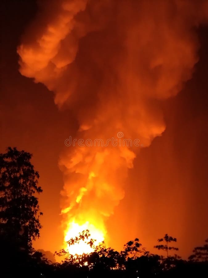 A Building on Fire during Night Time. Stock Photo - Image of wildfire ...