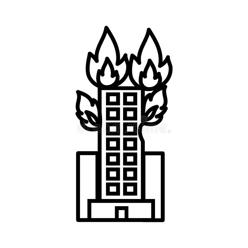 Building on Fire. Vector Illustration Decorative Design Stock Vector ...