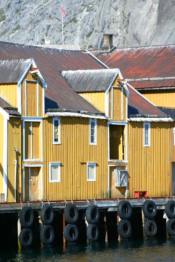 Building on fishing dock stock image. Image of dock, lofoten - 1500399