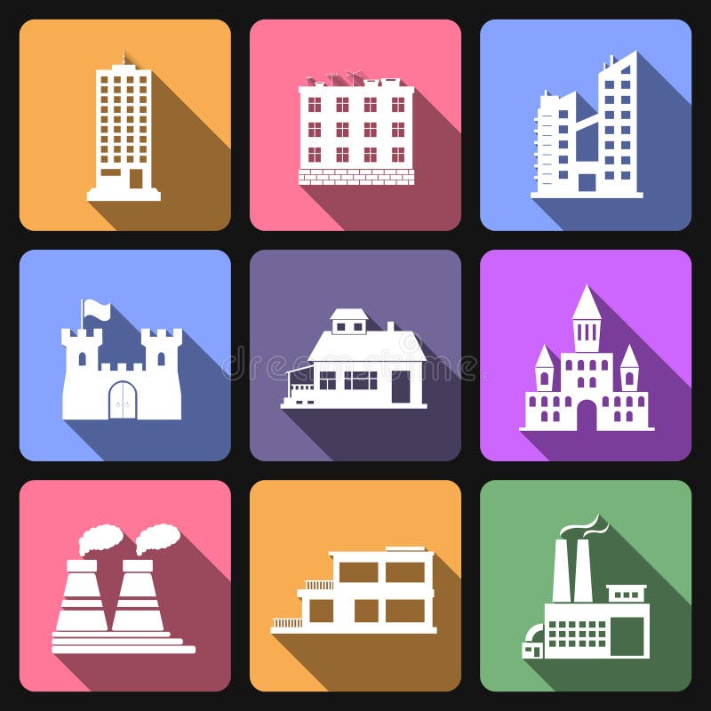 Building Icons stock vector. Illustration of icon, isolated - 34909337