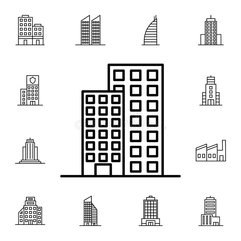 Building Flat Vector Icon in Buildings Pack Stock Illustration ...