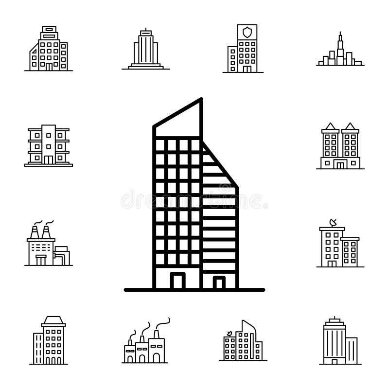 Building Flat Vector Icon in Buildings Pack Stock Illustration ...