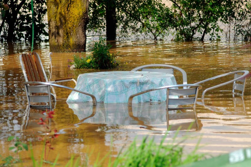 Building in a flooded area stock image. Image of cloudburst - 190551365