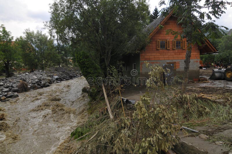 Building in a flooded area stock image. Image of phenomenon - 190551461