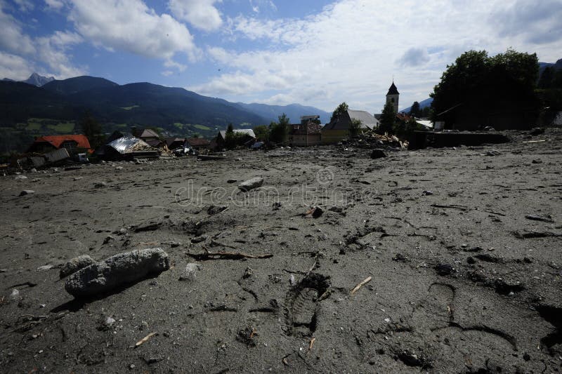 Building in a flooded area stock photo. Image of season - 259792424