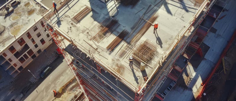 Building Formwork Construction Site Inspected by a Diverse Team of ...